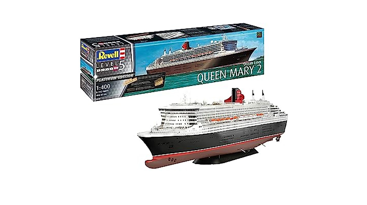 Revell Queen Mary 2 Platinum Model Kit 1:400 | Detailed & Easy to Assemble