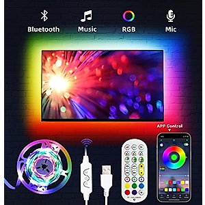 Daymeet LED Lights for TV, 9.8FT Led Backlight TV Lights RGB Led TV Lights for 32-60inch TV USB Led Strip Lights for TV Led Lights Sync with Music Bluetooth APP Control Led Lights for Bedroom