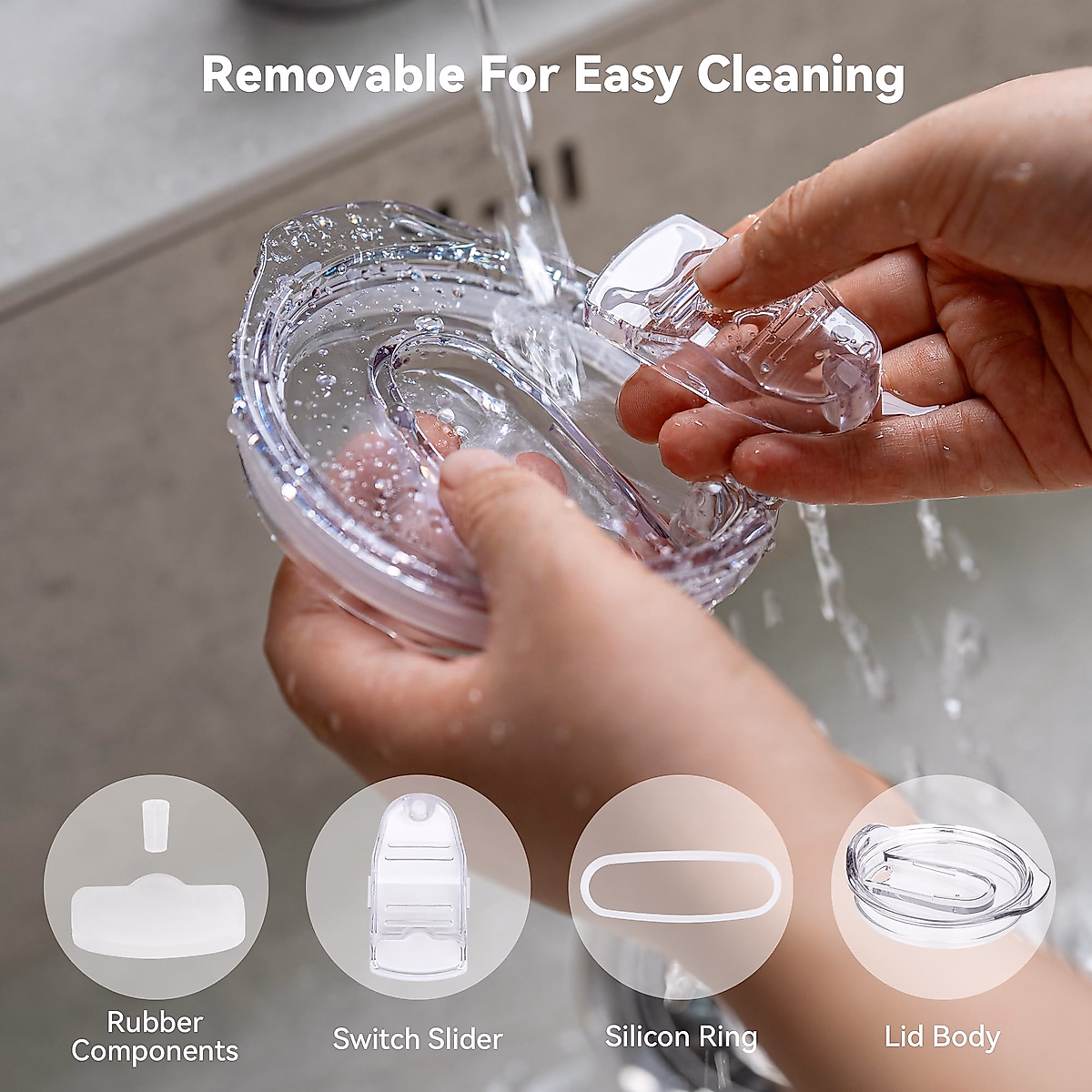 Bluwing 20 oz Skinny Tumbler Lids 2 Pack Tumbler Replacement Lids Spill Proof Sliding Seal Covers, BPA Free