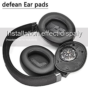 Live 650 BTNC E65BTNC Ear Cushion Memory Foam Ear Pads Replacement Compatible with JBL E65 E65BTNC / Duet NC/Live 650BTNC Live 660 BTNC Headphones (Black)