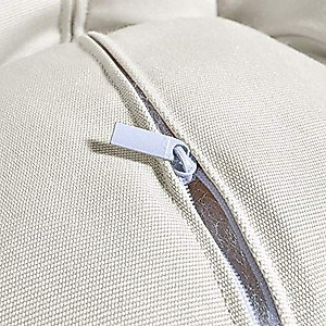 ATR ART TO REAL Papasan Chair, 360-degree Swivel Outdoor Papasan Chair with Beige Cushion and Durable Frame, Comfy Circle Lounge Moon Chair