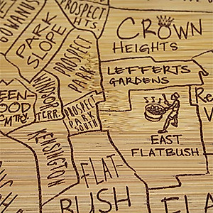 Totally Bamboo Brooklyn City Life Bamboo Serving and Cutting Board, 13-1/2" x 11-3/4"