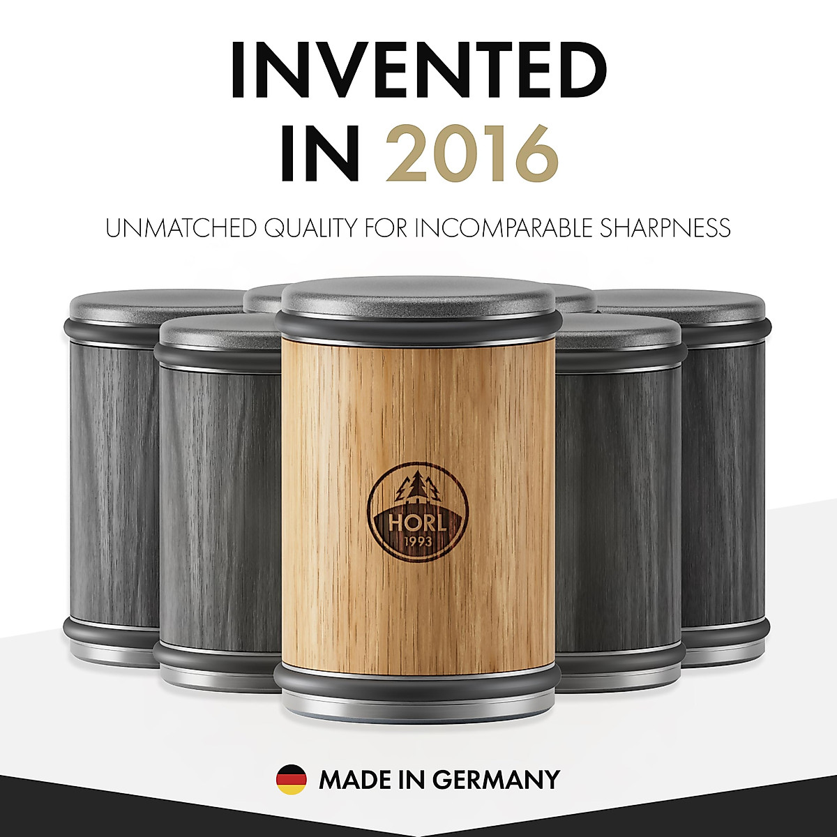 HORL 2 Oak Rolling Knife Sharpener Engineered in Germany for Straight Edge and Leather strop