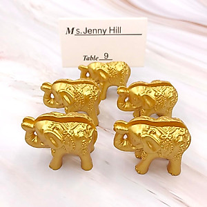 AMERRY 10 Pcs Golden Pumpkin Table Card Holder，Place Card Holders, Table Number Holder,Photo Holders for Party Favors, Wedding，Birthday，Dinner，Farmhouse Gathering Decorations(Golden)