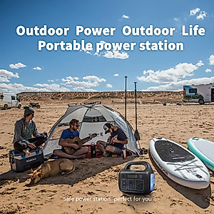 296wh Portable Power Station FUENTE LUZ Solar Generator Backup Lithium Battery Power Supply (Solar Panel Not Included)110V Pure Sine Wave AC Outlet For Outdoor Camping Travel Emergency (300, Orange)