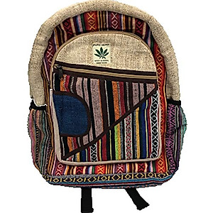 Himalayan Group All Natural Handmade Multi Pocket Pure Hemp Laptop Backpack