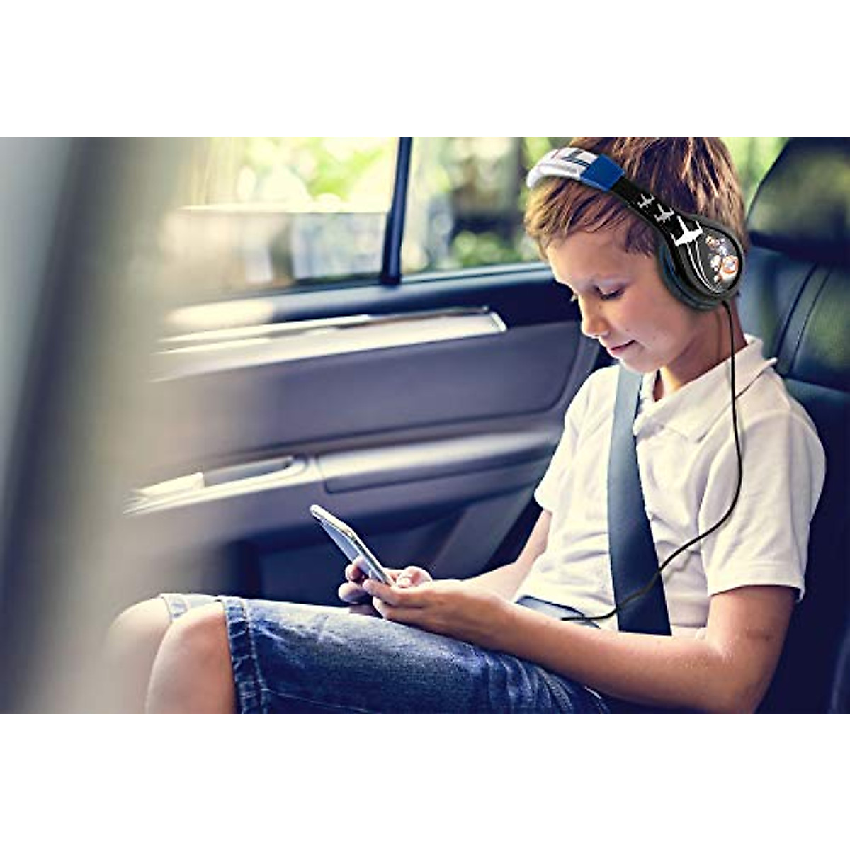 eKids Star Wars Ep 9 Kids Headphones, Adjustable Headband, Stereo Sound, 3.5Mm Jack, Wired Headphones for Kids, Volume Control, Foldable, Childrens Headphones Over Ear for School Home Travel (140)