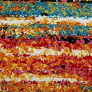 Home Dynamix Splash Cellis Rug, 5'2"x7'2", Orange/Blue/Cream