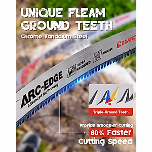 EZARC Japanese Teeth Reciprocating Saw Blade 15 Inch, Arc Edge Wood Pruning Saw Blades 6TPI for Tree Trimming, Wood Cutting, 3 Pieces