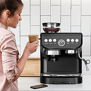 Trustmade Premium Espresso Machine Coffee Maker with Milk Frother, Coffee Grinder, Commercial Coffee Maker Automatic Stainless Steel, Removable Parts for Easy Cleaning，15 Bar