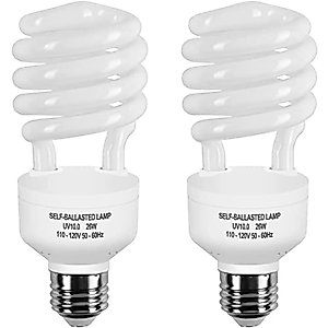 Simple Deluxe 2-Pack Reptile Compact Fluorescent Lamp Light Bulb for Rainforest Tropical Terrarium, Lizard, Turtle, UVB 10.0, 26W