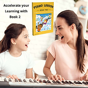 Piano Lessons Book 2: A Complete guide for Kids and Beginners; Color Coded Staff Notes; Designed and Printed in USA