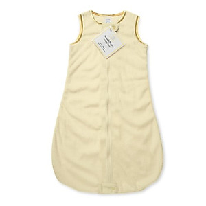 SwaddleDesigns Baby Velvet Sleeping Sack, Pastel Yellow with Yellow Trim, 12-18 Months, Wearable Blanket with 2-Way Zipper