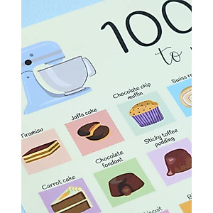 100 Bakes Scratch Off Poster | Baking Bucket List | Recipe Links Included | A3