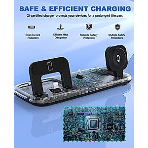 Foldable 3 in 1 Charging Station,18W Fast Charger Stand for Multiple Apple Devices Compatible with All iPhone, iWatch, Air Pods, Fast Charge Portable Travel Charger with QC3.0 Adapter