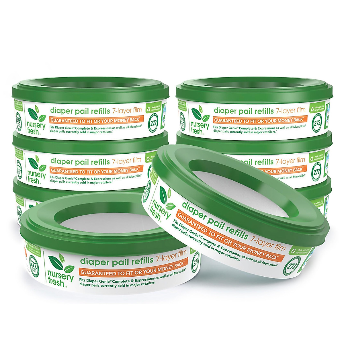 Nursery Fresh Refill for Diaper Genie and Munchkin® Diaper Pails, 2,176 Count, 8 Pack