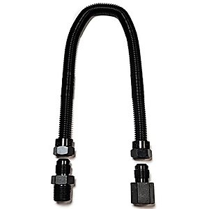 Midwest Hearth Whistle Free Gas Flex Line for Fire Pit and Fireplace - Black Coated Stainless Steel (18" Long)