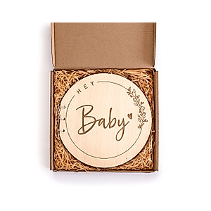 Hey Baby Wood Baby Shower Guest Book Alternatives for Boy or Girl, Rustic Baby Shower Guest Sign In Book, Keepsakes for Baby Shower, Gift for New Parents and Expecting Mothers