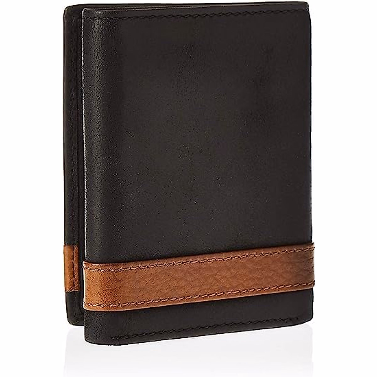 Fossil Men's Quinn Leather Trifold with ID Window Wallet, Black, (Model: ML3645001)