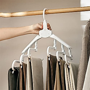 IULJH Multi-Layer Hanger Hanging Pants Storage Artifact Multi-Functional Pants Rack Folding Magic Pants Clip