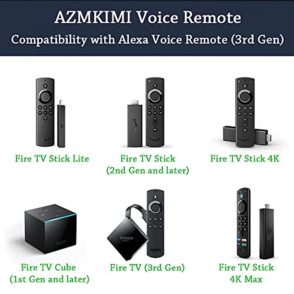 Voice Remote (3rd Gen) Compatible with Fire TV Stick 4K, Fire TV Stick (2nd & 3rd Gen), Fire TV Cube (1st & 2nd Gen), Fire TV (3rd Gen), Fire TV Stick Lite, 2021 Release