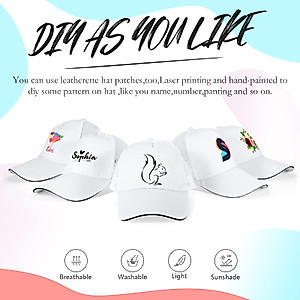 Didaey 50 Pcs Blank Trucker Hats Bulk Unisex Sublimation Hat Baseball Cap Trucker Cap with Adjustable Snapback for Men Women (White)