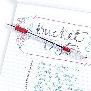 Pentel BK90B R.S.V.P. Stick Ballpoint Pen, .7mm, Trans Barrel, Red Ink (Pack of 12)