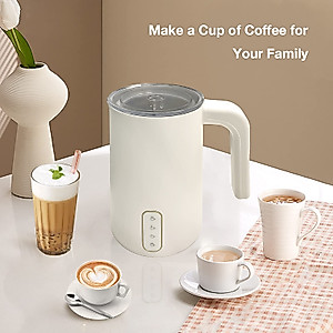 MARKABLE Milk Frother, Electric Milk Steamer, Milk Warmer, Automatic Hot/Cold Stainless Steel Foam Maker for Coffee, Latte, Cappuccino, Macchiato, Hot Chocolate