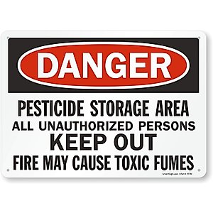 SmartSign "Danger - Pesticide Storage Area, Unauthorized Persons Keep Out" Sign | 10" x 14" Plastic
