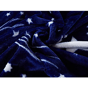ChezMax Throw Blanket Ultra Soft Blanket Quilt Lightweight Plush Fleece Bed Blanket Cozy Towel Blanket Breathable Warm Throw for Stadium Couch Bed Sofa Chair Office Car Starry Sky-Blue Queen(79"X91")
