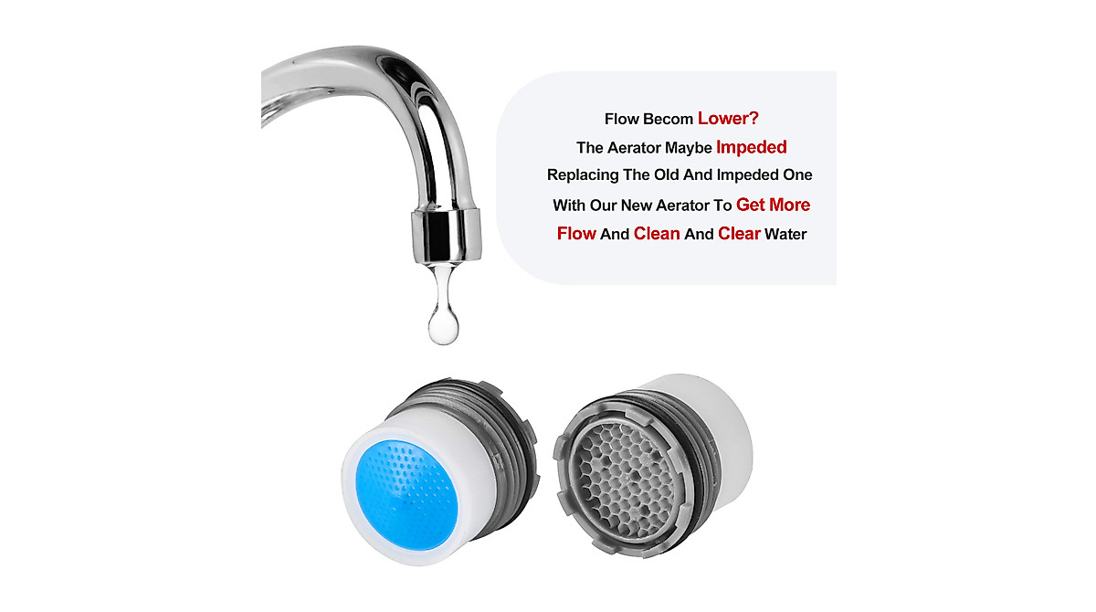5 Pcs 16.5mm Faucet Aerator | 1.2GPM Water Flow Restrictor