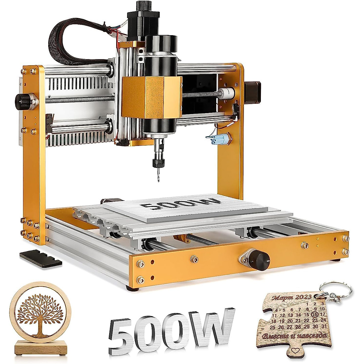 LUNYEE 3018 PRO MAX CNC Machine 500W All-Metal CNC Router Machine 3 Axis Limit Switches & Emergency-Stop with GRBL Offline Control for Cutting Wood Acrylic MDF Plastic, Working Area: 300 x 180 x 80mm