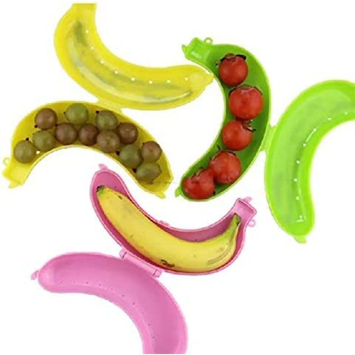JDYYICZ 3 packs Banana Saver/Container Storage Case (Yellow, Green, Pink)