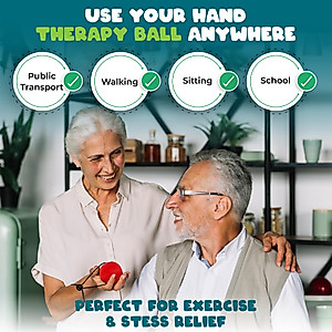 Yupititoy Squeeze Balls for Hand Therapy (Set of 3) – Hand Strengthener Ball on a String – Soft, Medium & Firm Exercise Balls for Rehabilitation, Arthritis, Carpal Tunnel – Stress Balls for Adults