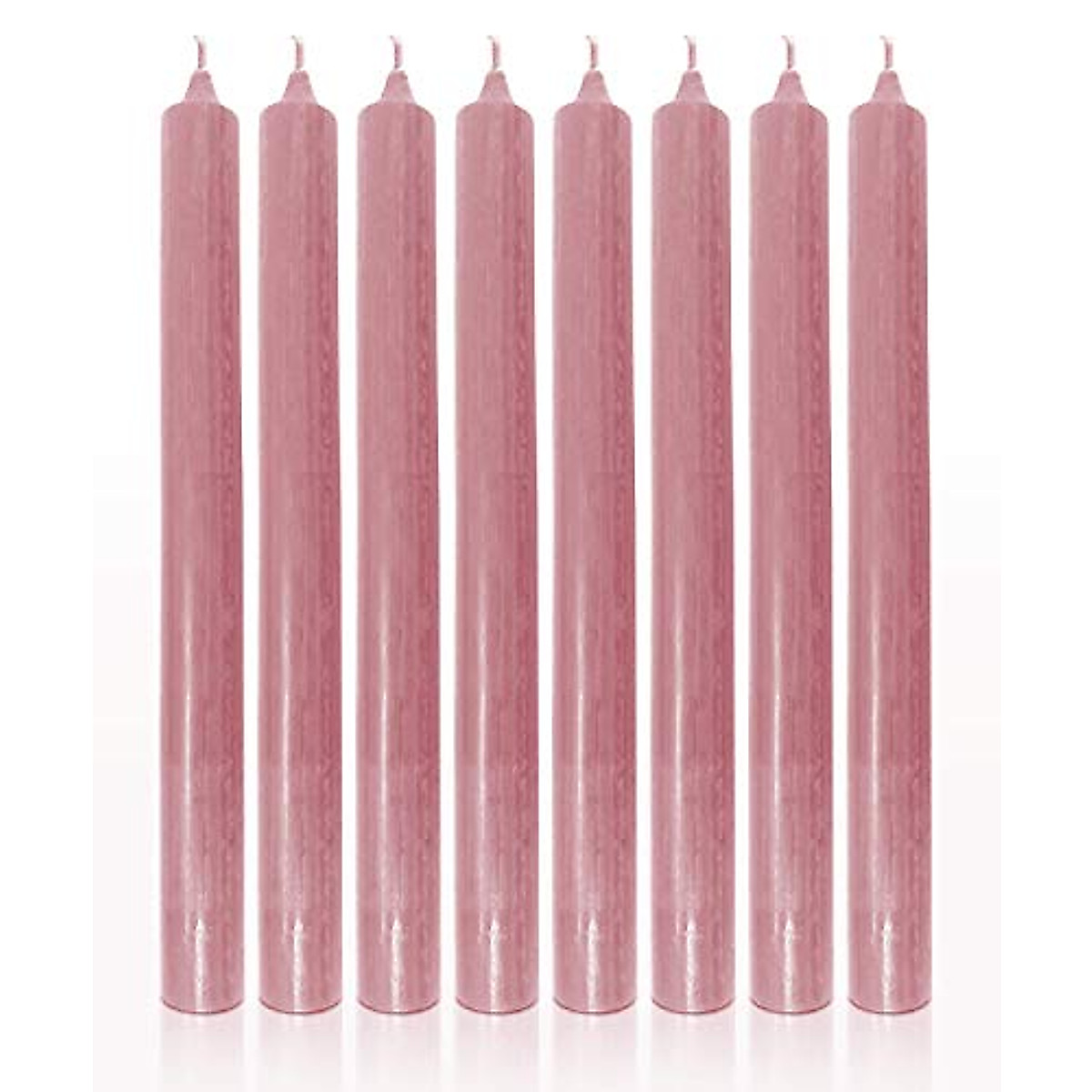 Hyoola 10 Inch Dinner Candles - 12 Pack - Rose Pink Tall Candles - Unscented Rustic Candles - Long Burning Candle Sticks