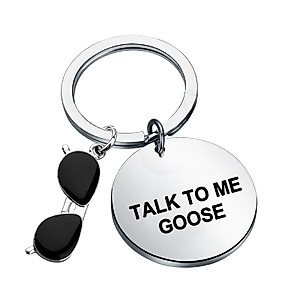 Funny Pilot Gift Flight Crew Gift Talk To Me Goose Keychain（Talk To Me k