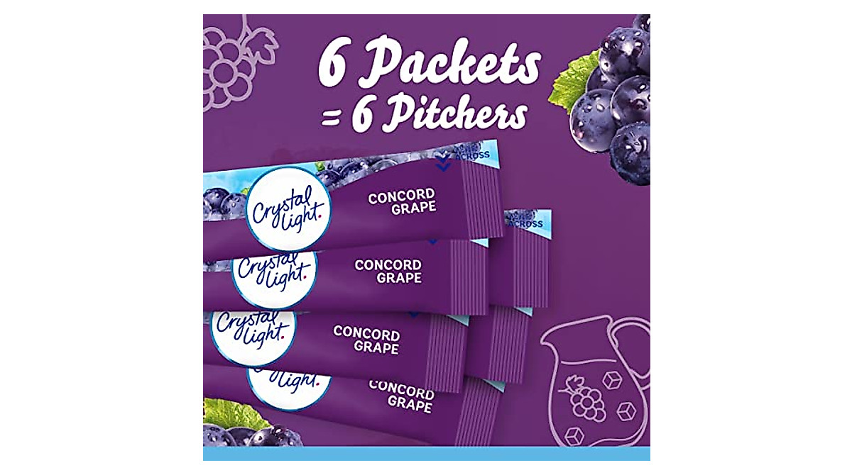 Crystal Light Sugar-Free Concord Grape Drink Mix - Low Calorie & Zero Sugar