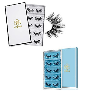 DYSILK Lashes Natural Look - 5 Pairs 6D Lashes Faux Mink Eyelashes