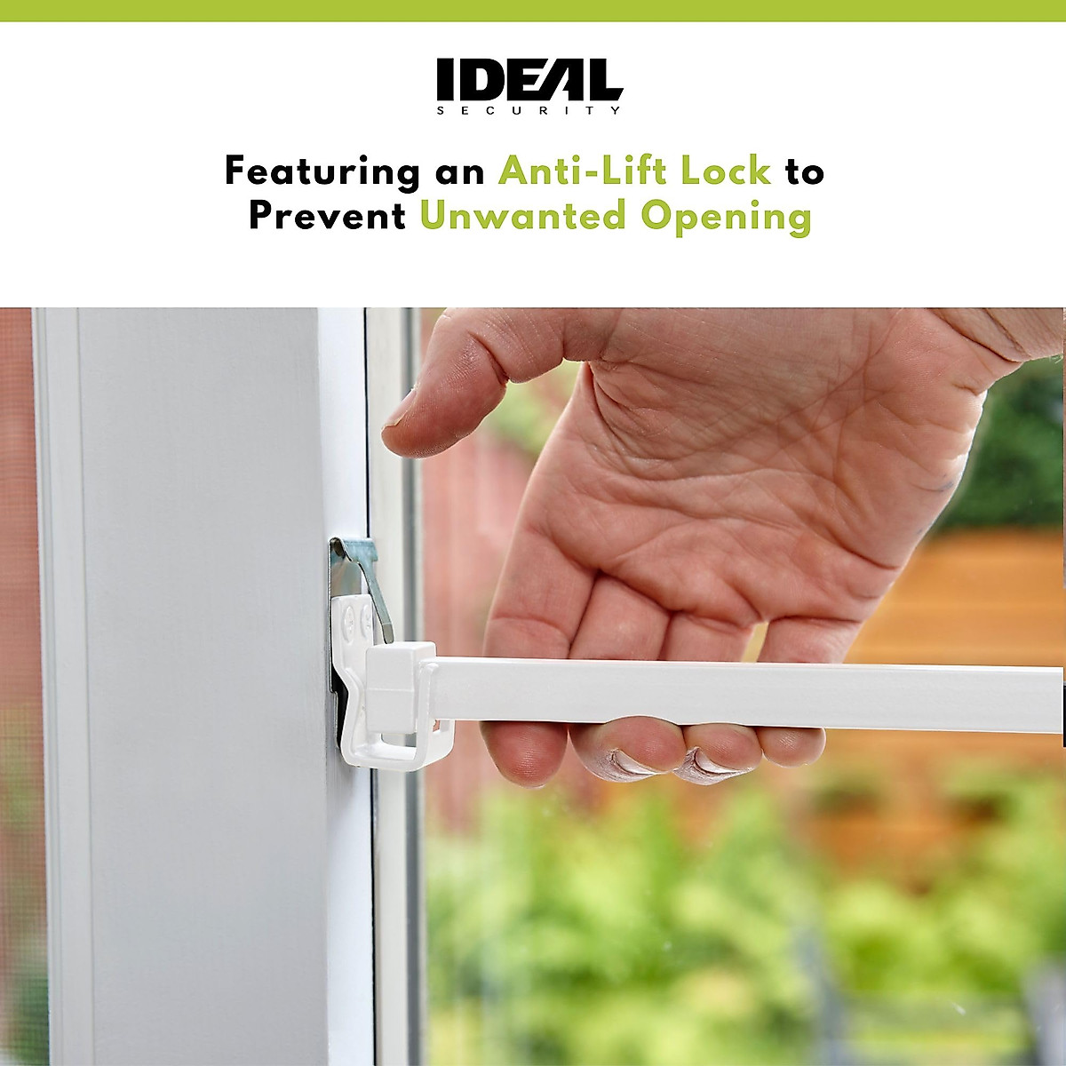 Ideal Security Window Security Bar with Childproof Lock, Adjustable Window Lock AC Units and Inside Security, Horizontal and Vertical Sliding Window Bar, White (15.7-26.75 Inches)