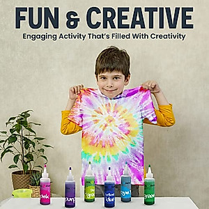 Tie Dye Kit - Tie Dye Kits for Kids - Includes 4 White T-Shirt - 12 Large Colors Tie Dye - Tie Dye Kits for Adults - Tie Dye Party Supplies - tie dye kit for large groups - tye dye kit - Tyedyedye Kit