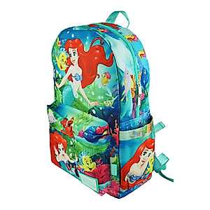Disney The Little Mermaid - Ariel Deluxe Oversize Print Large 17.5" Backpack with Laptop Compartment - A19608