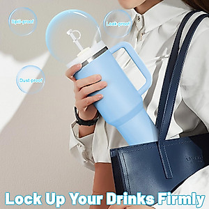 Pyard Upgraded 6Pcs Silicone Spill Proof Stopper Set, Accessories for Stanley Cup 1.0/H2.0 Tumbler 20oz/30oz/40oz, Straw Cover Cap for Stanley, Square Spill Stopper, Round Leak Stopper for Stanley