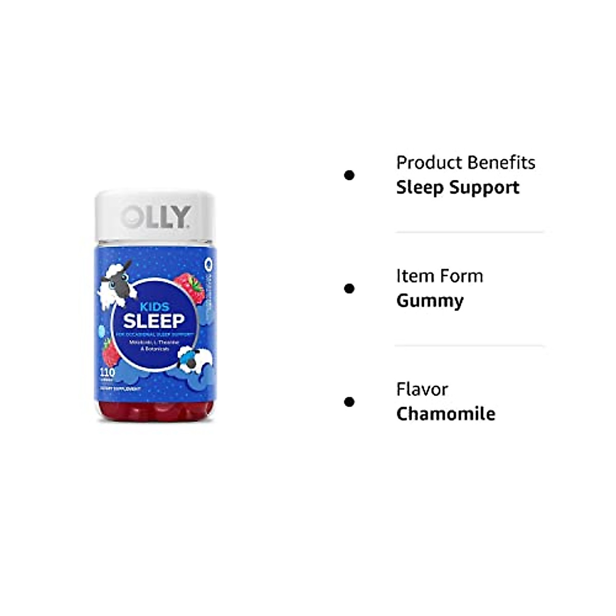 Olly Kids Sleep Gummies Supplement with Melatonin & L-theanine Chamomile (110 Gummies)