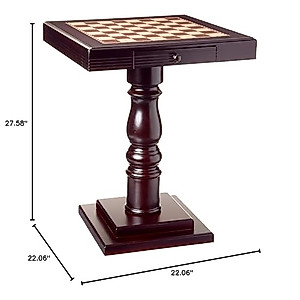 Frenchi Furniture Table, 27.58 in x 22.06 in x 22.06 in, Mahogany