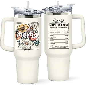 Noni Personalized Mama Tumbler, Custom Mama Tumblers With Handle And Straw, New Moms Gifts, Mothers Day Tumbler Gifts, Mommy Cups, Inspirational Mom Mug
