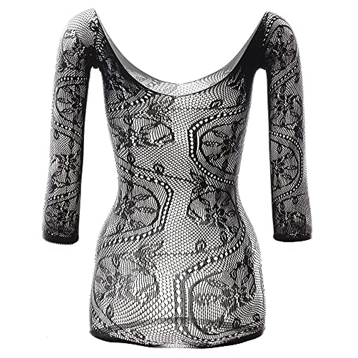 Vorifun Women Lingerie Rainbow Fishnet Babydoll Halter Stretch Chemise Mini Dress One Size