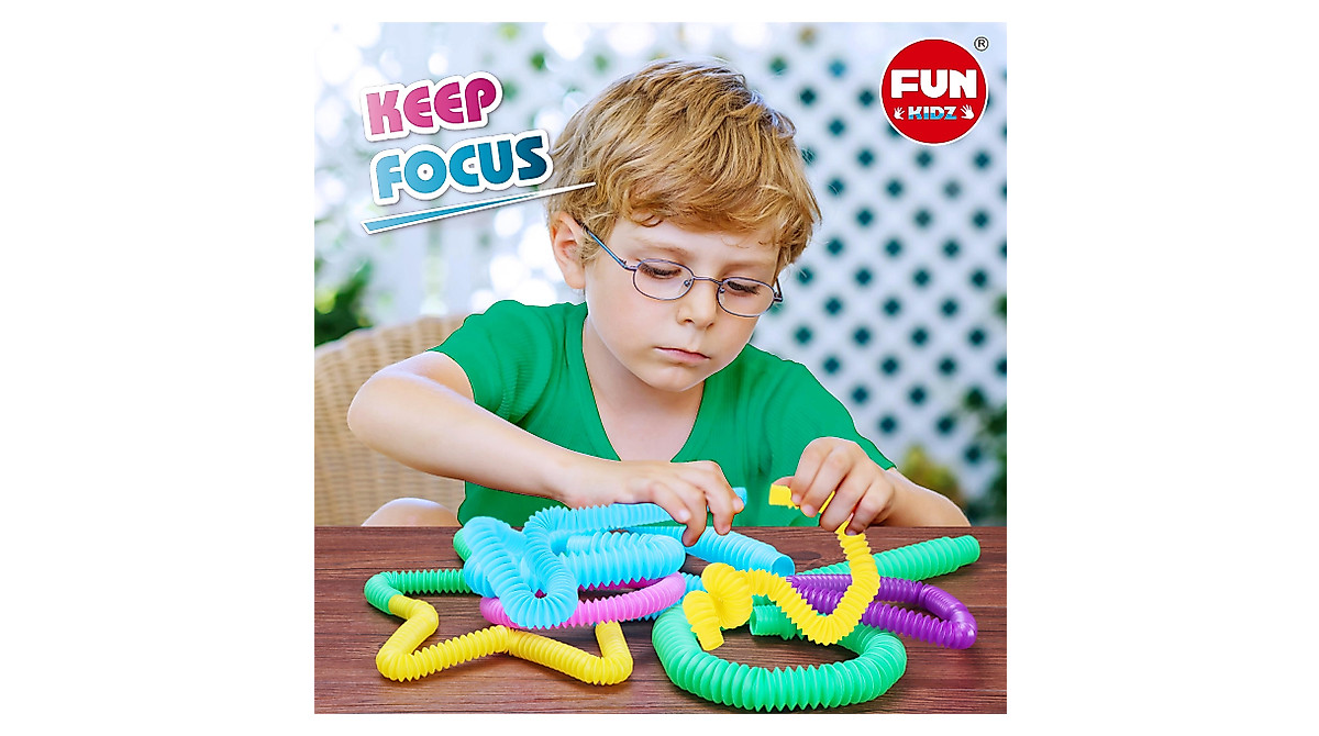 FunKidz Jumbo & Mini Fidget Pop Tubes – Fun Stress Relief Toy