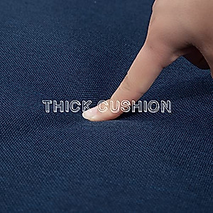 Joyside Patio Bistro Set - 3-Piece Patio Wicker Swivel Rocking Chair Set, Outdoor Patio Furniture Chair with Side Coffee Table & Durable Fabric Cushion(Brown/Blue)