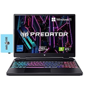 acer Predator Helios Neo Gaming & Entertainment Laptop (Intel i5-13500HX 14-Core, 16GB DDR5 4800MHz RAM, 512GB PCIe SSD, GeForce RTX 4050, 16.0" 165 Hz Win 10 Pro) with Dockztorm Hub