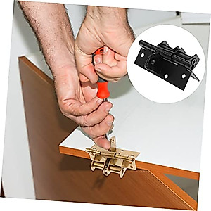 OSALADI 90 Automatic Closing Hinge Heavy Duty Door Closer Heavy Duty Hinges Exterior Door Hinges Spring Hinge Folding Leg Hinge Springs Manganese Steel Black Small Hinges Spring Door Hinge